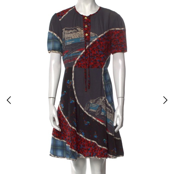 Coach | Dresses | Coach Patchwork Mini Dress Red Blue Black | Poshmark